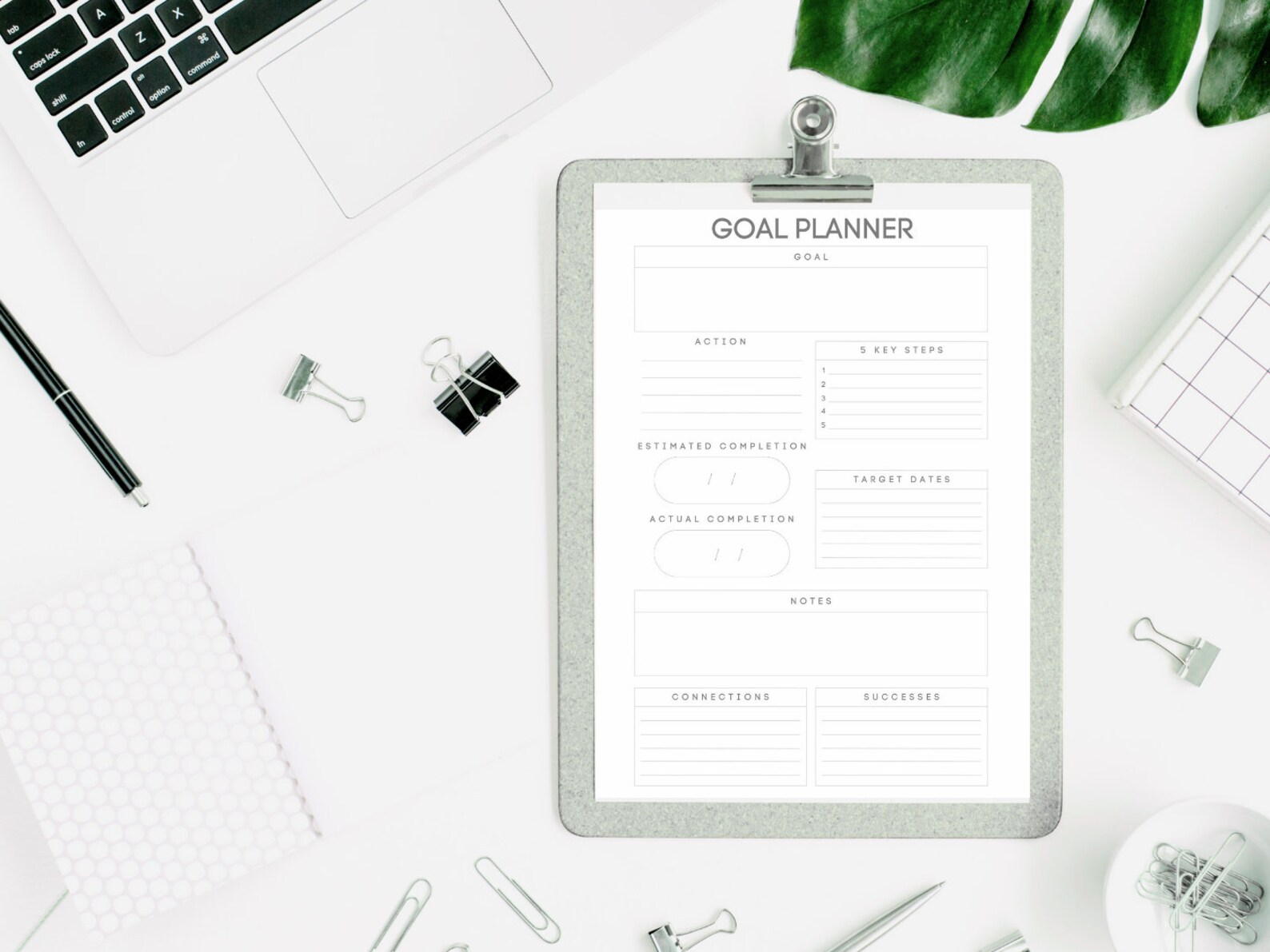 Goal Planner Printable Canva TEMPLATE Planner PDF 1 Page Editable ...