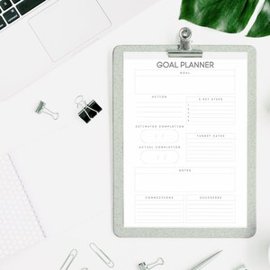 Goal Planner Printable Canva TEMPLATE Planner PDF 1 Page Editable ...