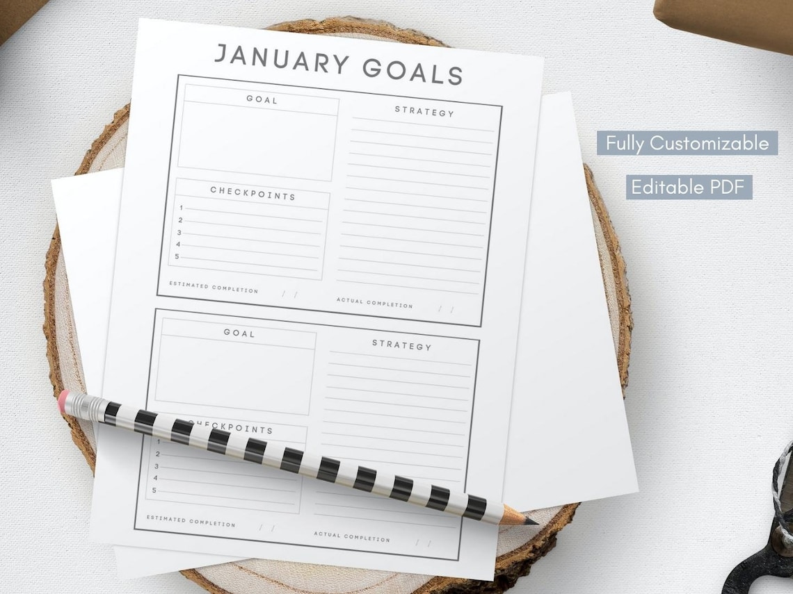 Goal Planner Printable Canva TEMPLATE Planner PDF 1 Page - Etsy