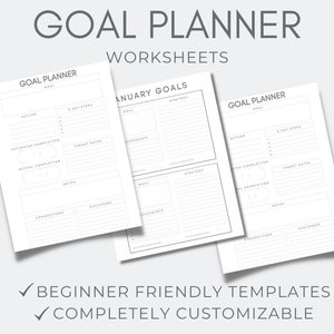 Goal Planner Printable Canva TEMPLATE Planner PDF 1 Page - Etsy