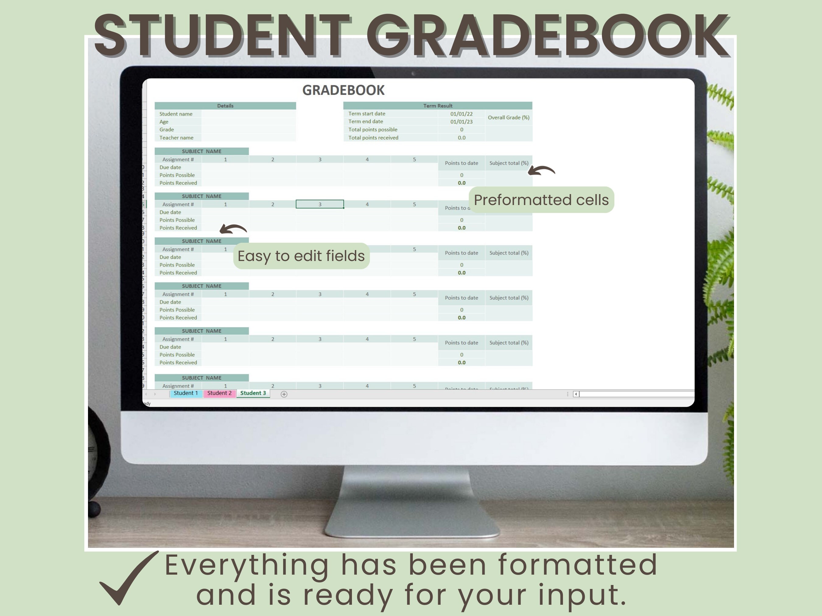 Homeschool Planner GRADEBOOK Excel Spreadsheet STUDENT COLLEGE ...