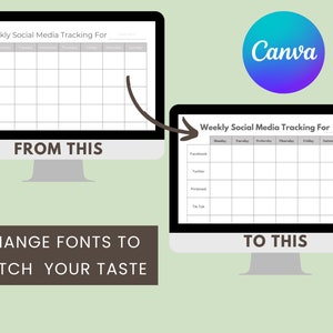 Social Media Planner Printable Canva Planner PDF Editable Digital ...