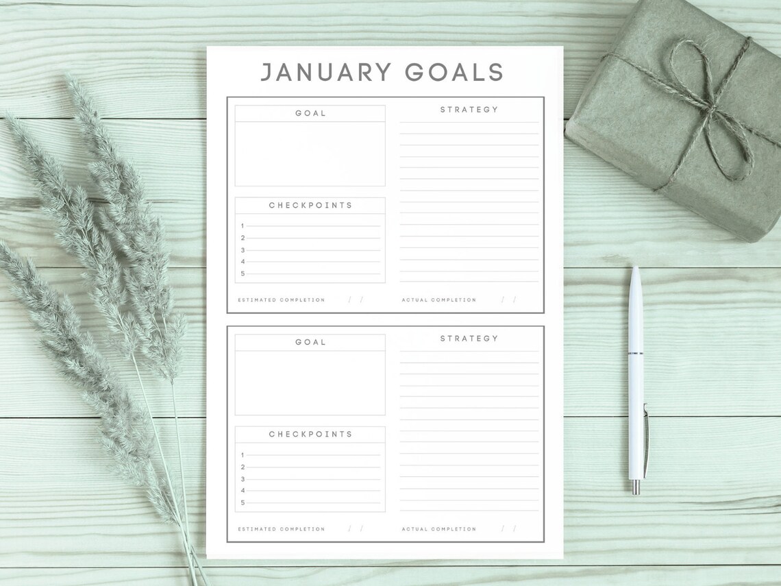 Goal Planner Printable Canva TEMPLATE Planner PDF 1 Page Editable ...