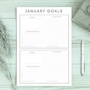 Goal Planner Printable Canva TEMPLATE Planner PDF 1 Page Editable ...