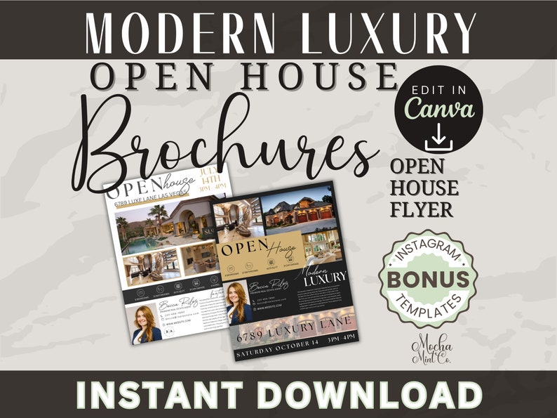 Luxury Open House Flyer, Luxe Real Estate Flyer, Luxury Real Estate ...