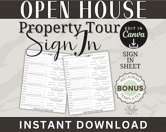 Open House Sign-in Sheets Real Estate Printable Real Estate Marketing ...