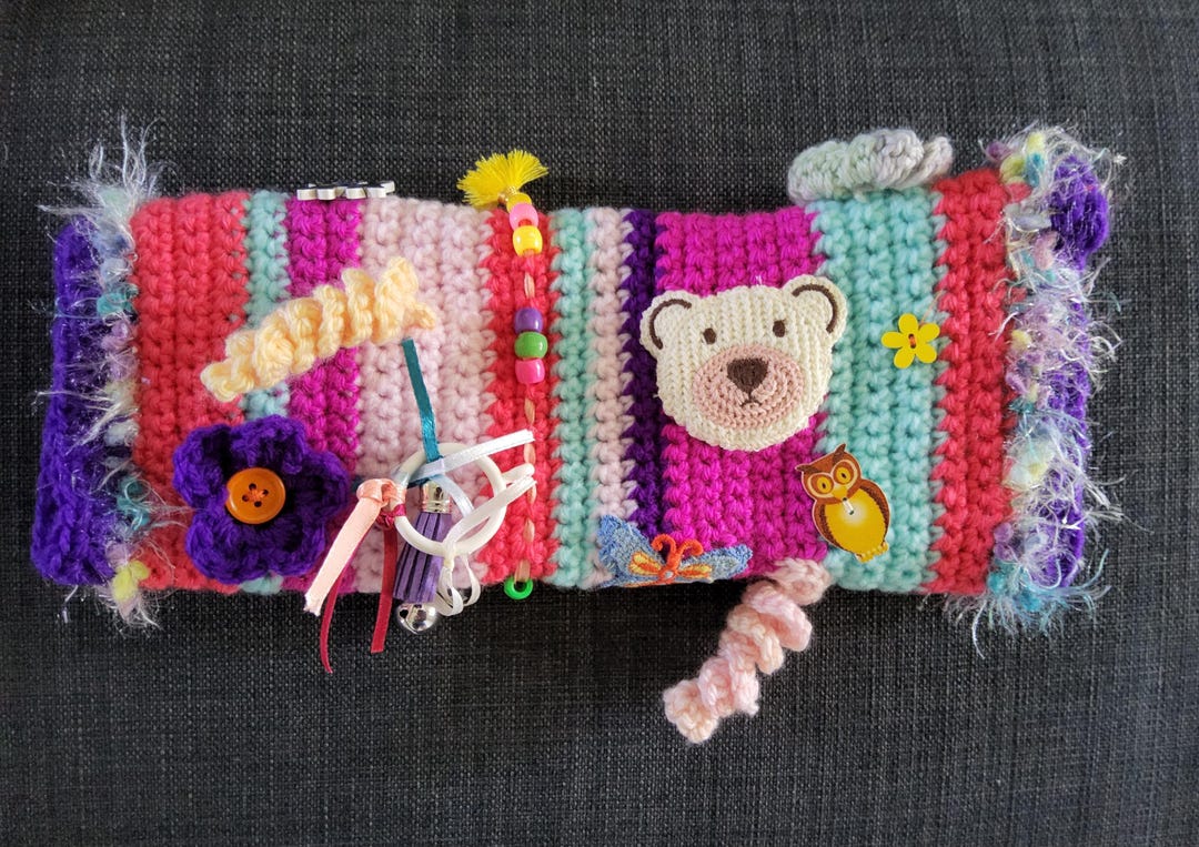 Hand Knitted Fidget Cuff: Sensory Activity Aid for Dementia, Autism ...