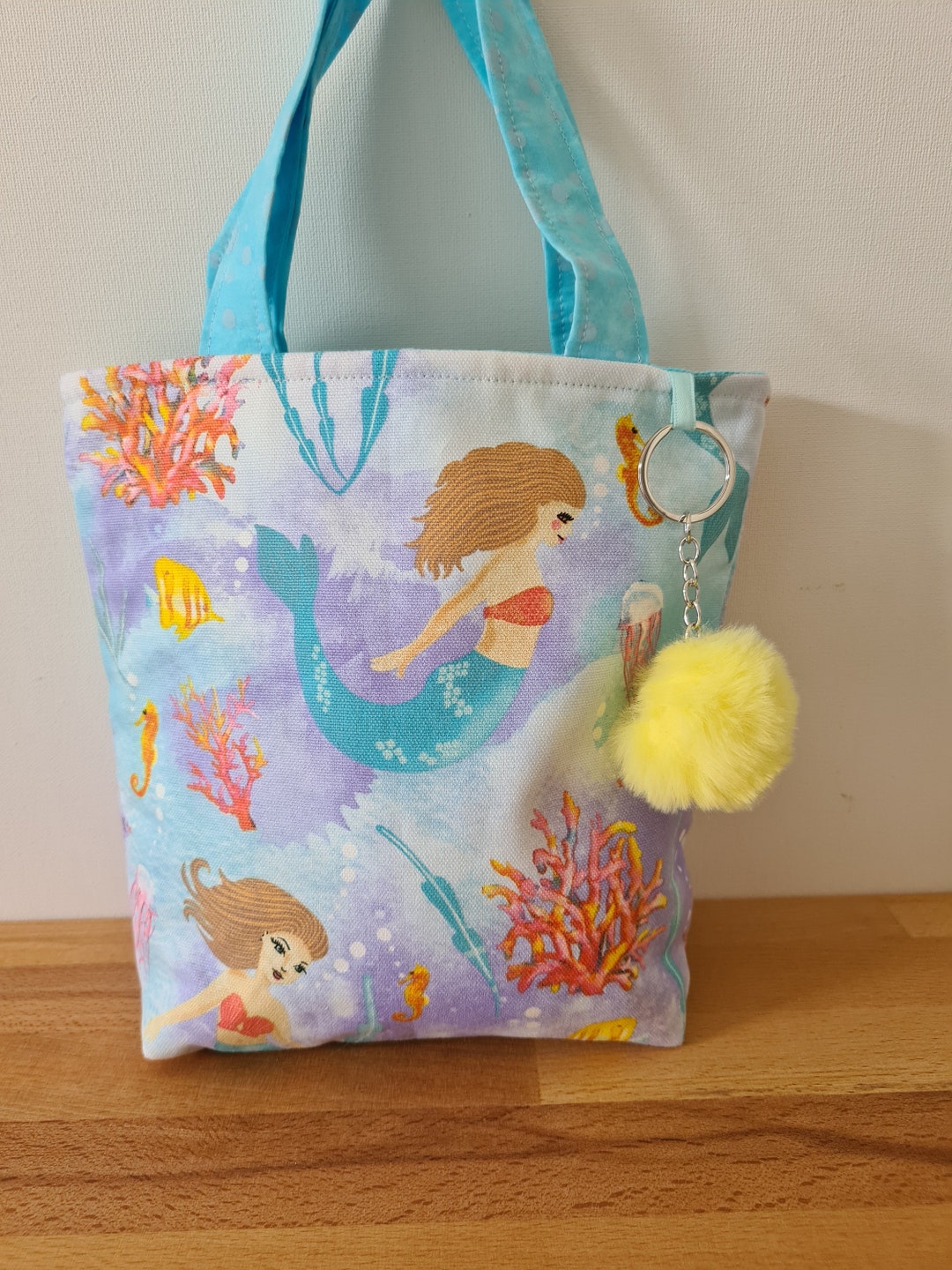 Mermaid Tote Bag. Gift for Her. Fabric Tote Bag. Small Shopping Bag ...