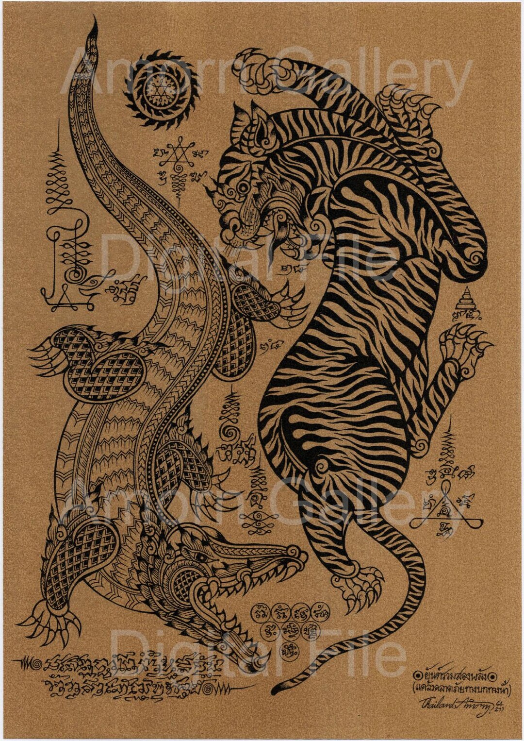 Digital File Download, Prints Art,thai Traditional Art of Talisman ...