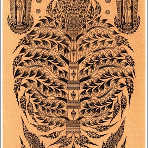Thai Traditional Art of Bodhi Tree by Printing on Sepia Paper. - Etsy