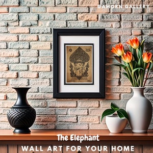 Thai Traditional Art of Erawan Elephant by Printing on Sepia Paper - Etsy