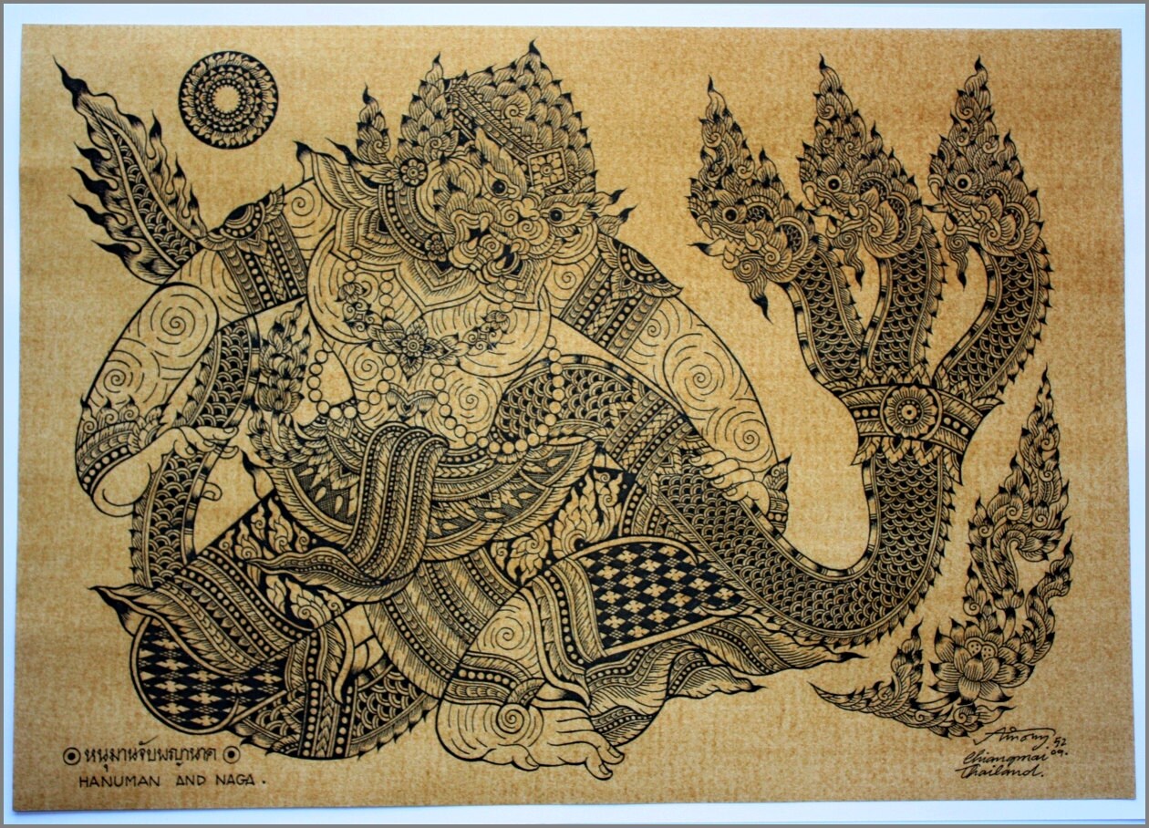 Thai Naga Drawing