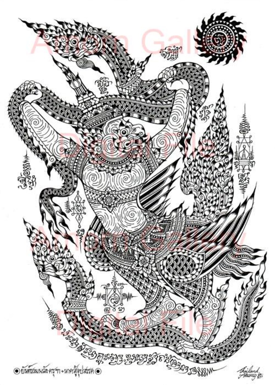 Digital File Download, Prints Art,thai Traditional Art of Garuda and ...