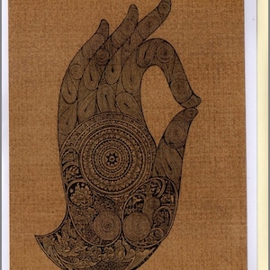Thai Traditional Art Hand of Buddha by Printing on Sepia Paper Card - Etsy