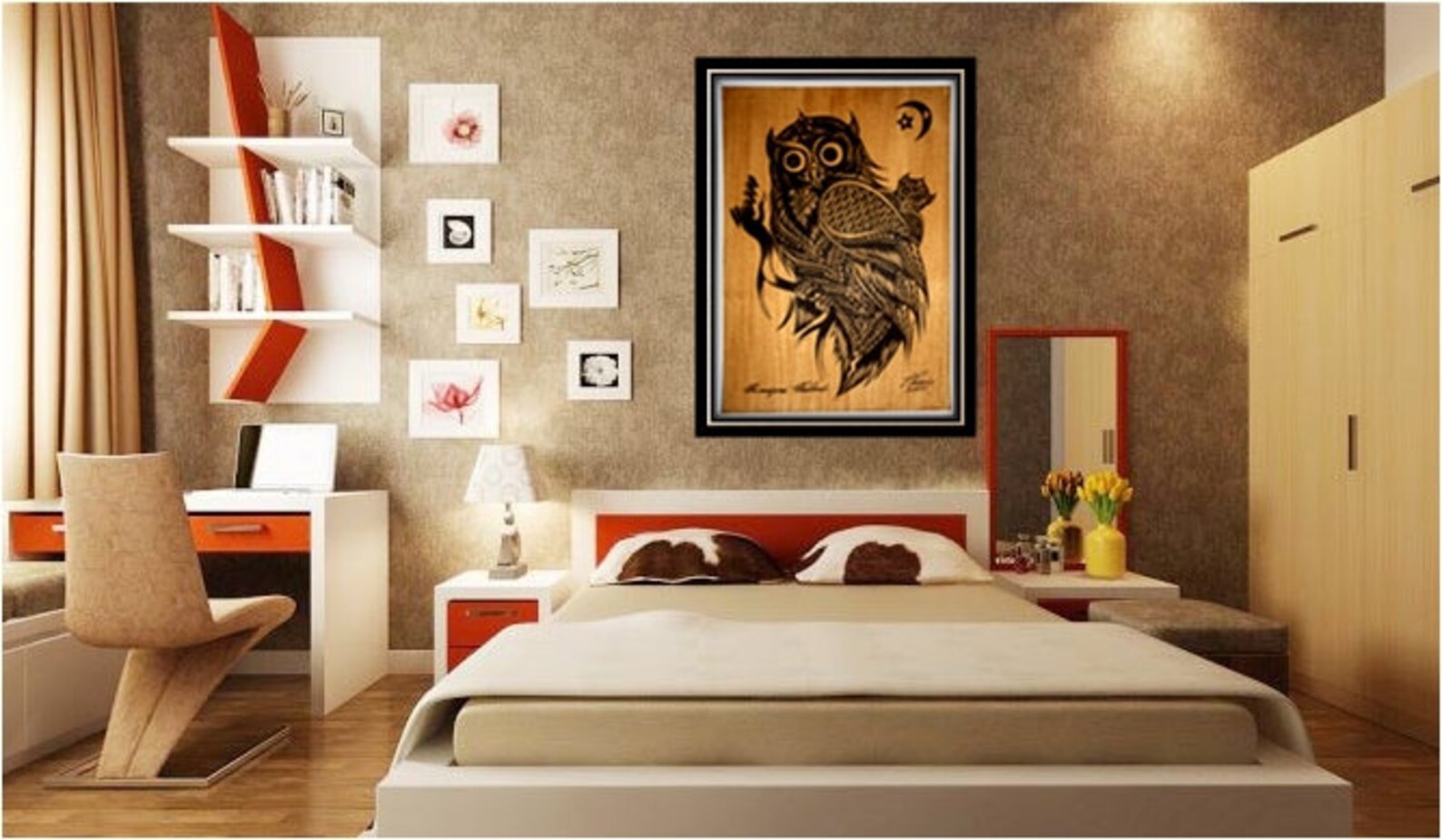 Thai Traditional Art of Owls by Printing on Sepia Paper | Etsy