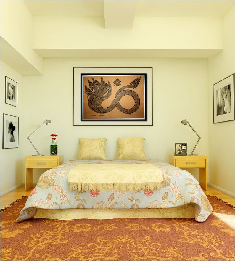Thai Traditional Art of Naga by Printing on Sepia Paper - Etsy