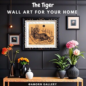 Thai Traditional Art of Talisman Tiger Leap by Printing on Sepia Paper ...