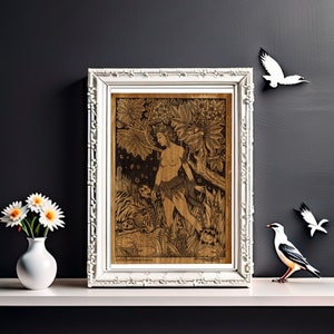 Thai Traditional Art of Kinnaree by Printing on Sepia Paper - Etsy