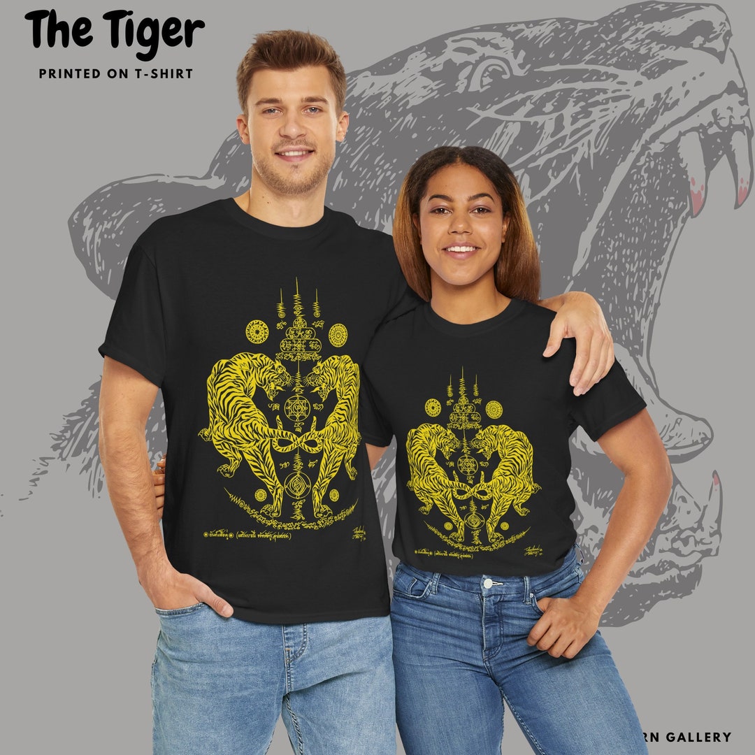 Thai Traditional Art of Talisman Tiger Leap (tiger Pairs) by Printing ...