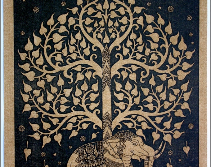 Thai Traditional Art of Bodhi Tree by Printing on Sepia Paper. - Etsy