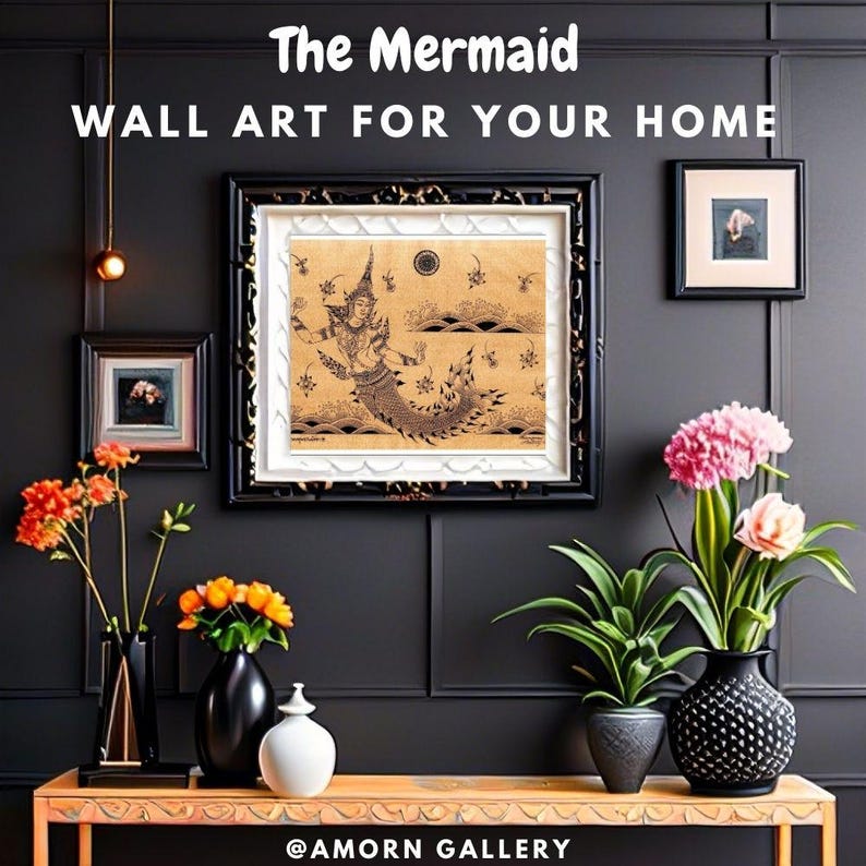 Thai Traditional Art of Suvannamaccha by Printing on Sepia Paper ...