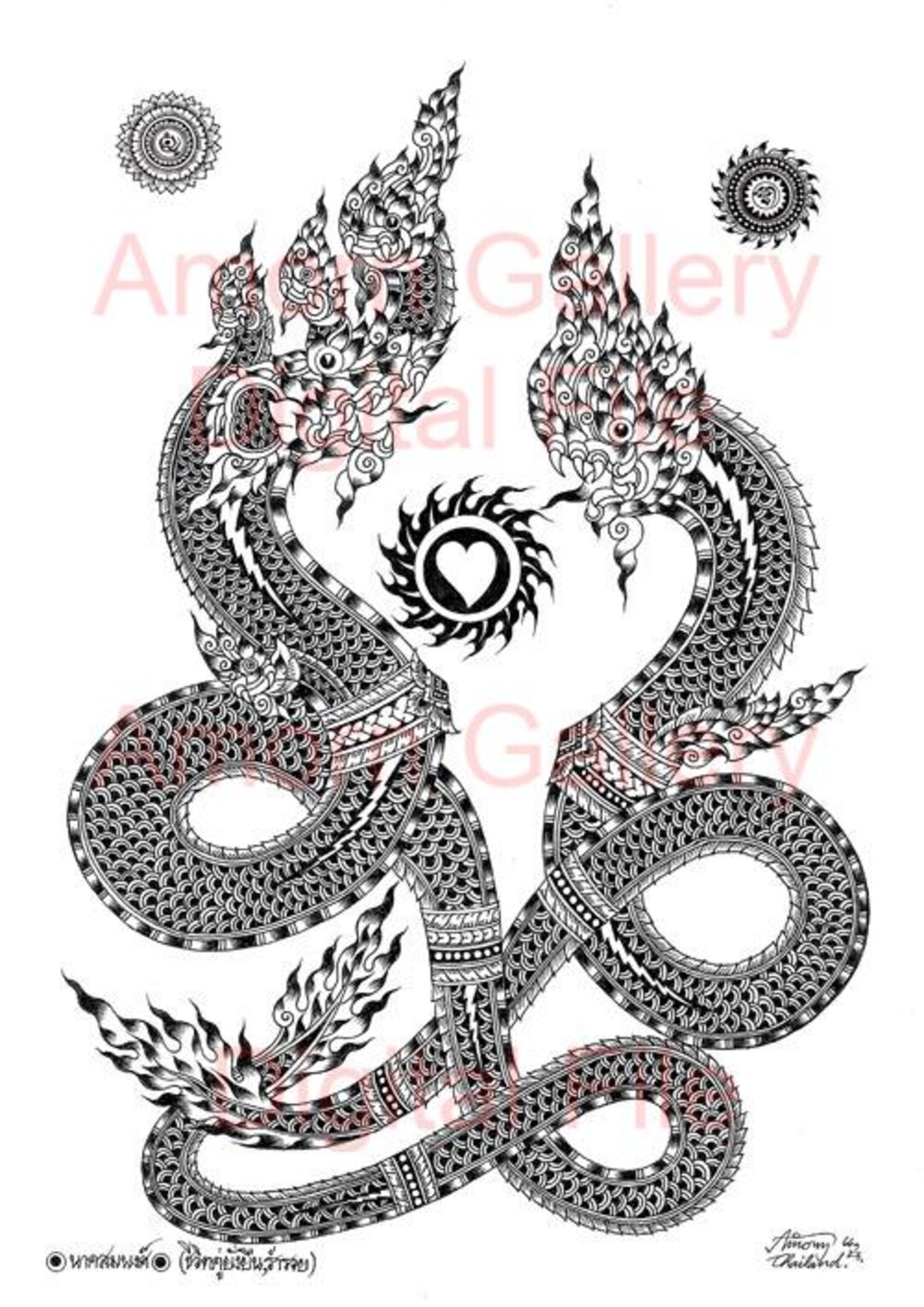 Digital File Download, Prints Art,thai Traditional Art of Naga Print ...