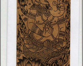 Thai Traditional Art of Ganesha Printing on Sepia Paper. | Etsy
