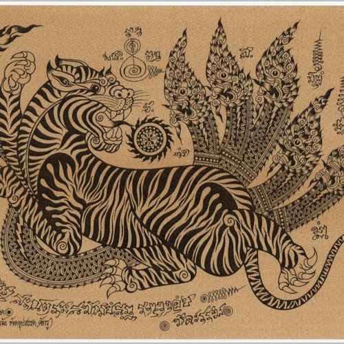 Thai Traditional Art of Talisman Tiger Leap tiger Pairs by - Etsy