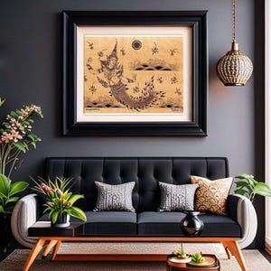 Thai Traditional Art of Suvannamaccha by Printing on Sepia Paper. - Etsy