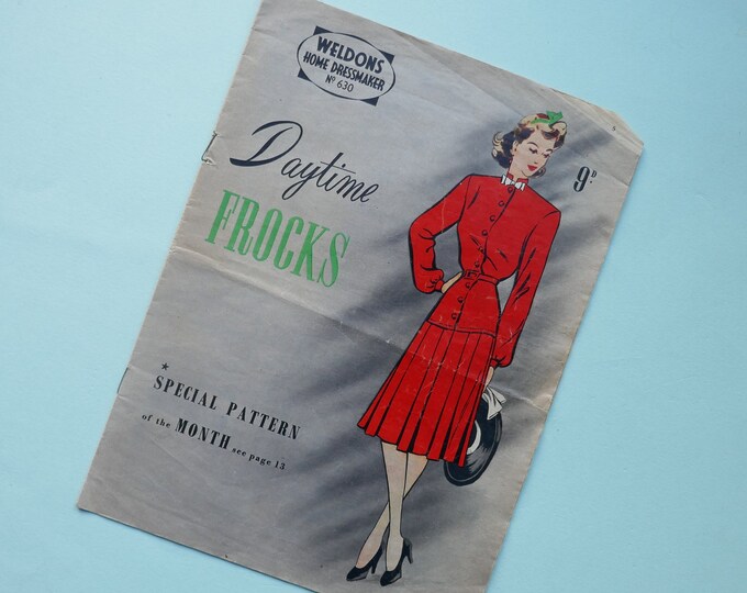 1940s Vintage WELDONS Home Dressmaker "daytime Frocks" Woman's Magazine ...