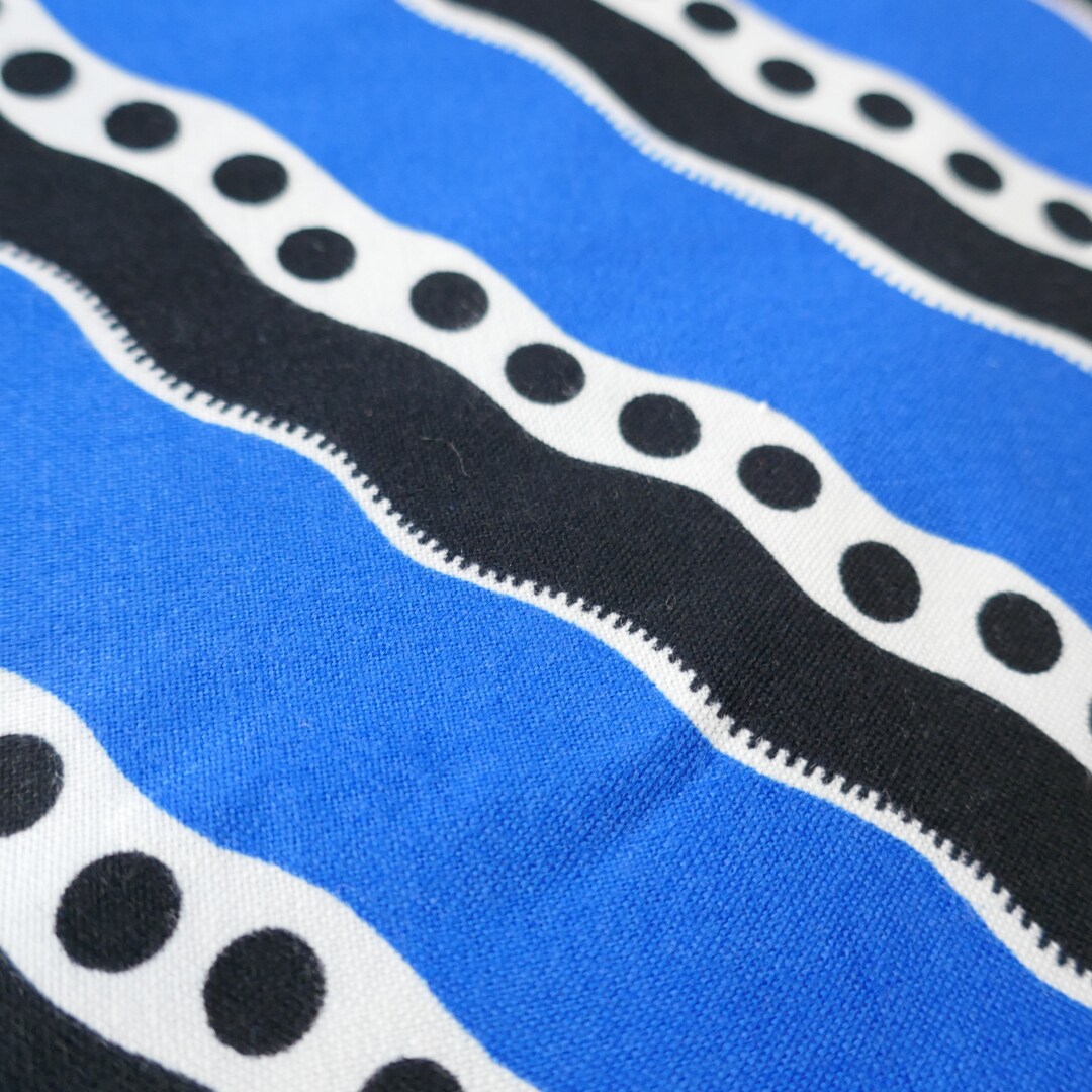 Royal BLUE & Black Diagonal Striped Fabric by Pepper Cory for Telegraph ...