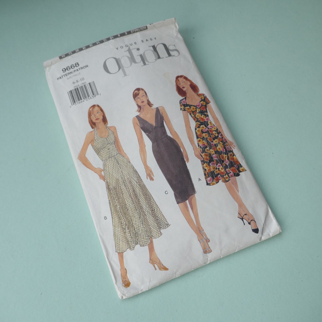 VOGUE Easy Options Sewing Pattern #9668 // Misses Halter Neck Dress ...