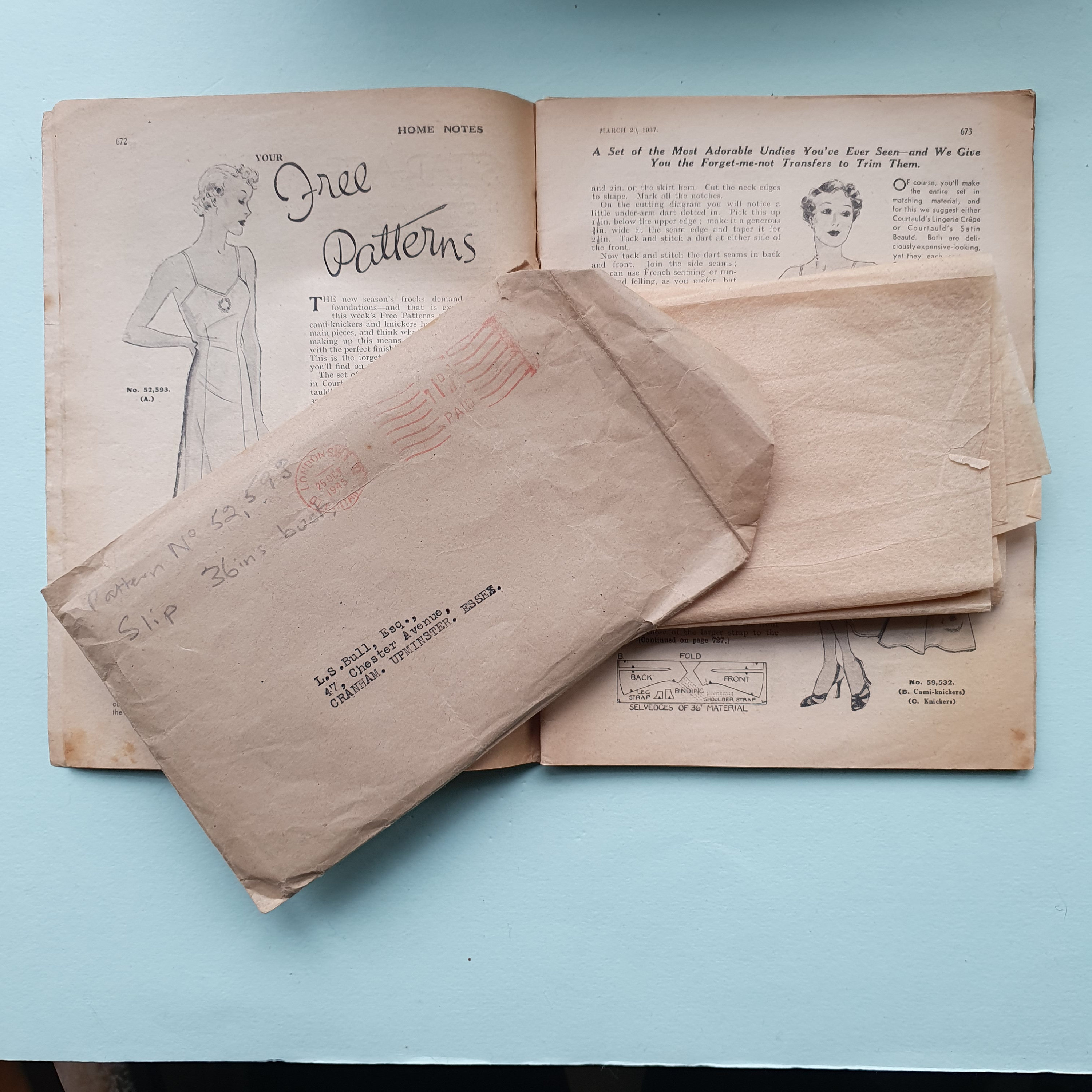 Vintage HOME NOTES Womens Magazine With Lingerie Set SEWING Patterns ...