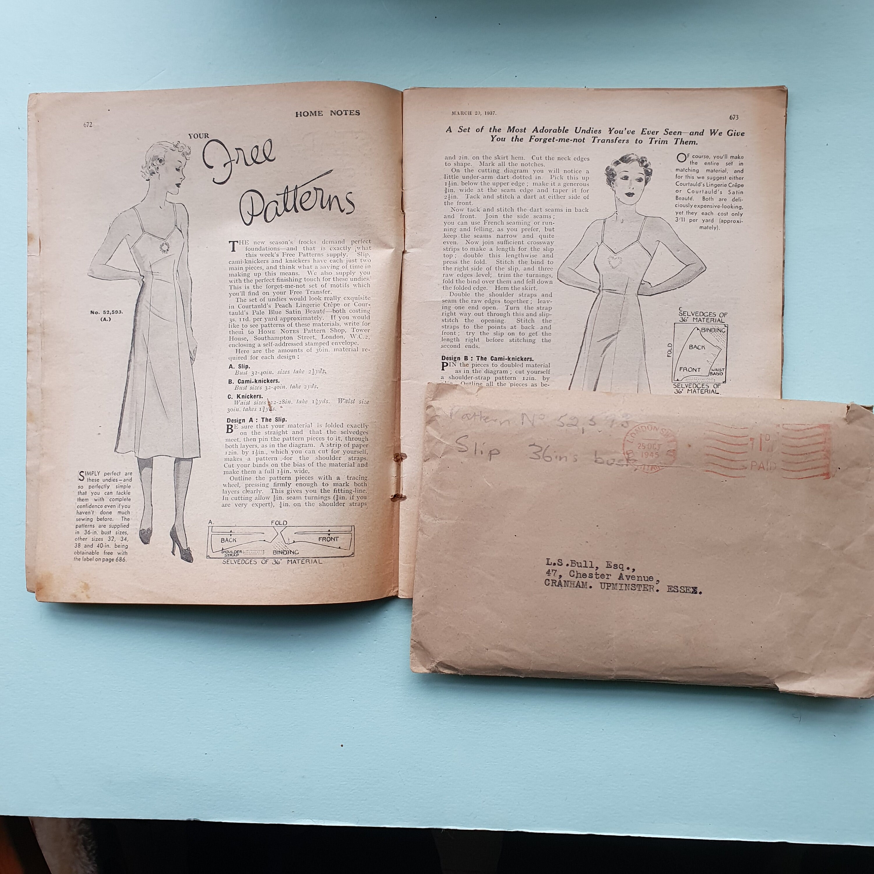 Vintage HOME NOTES Womens Magazine With Lingerie Set SEWING Patterns ...