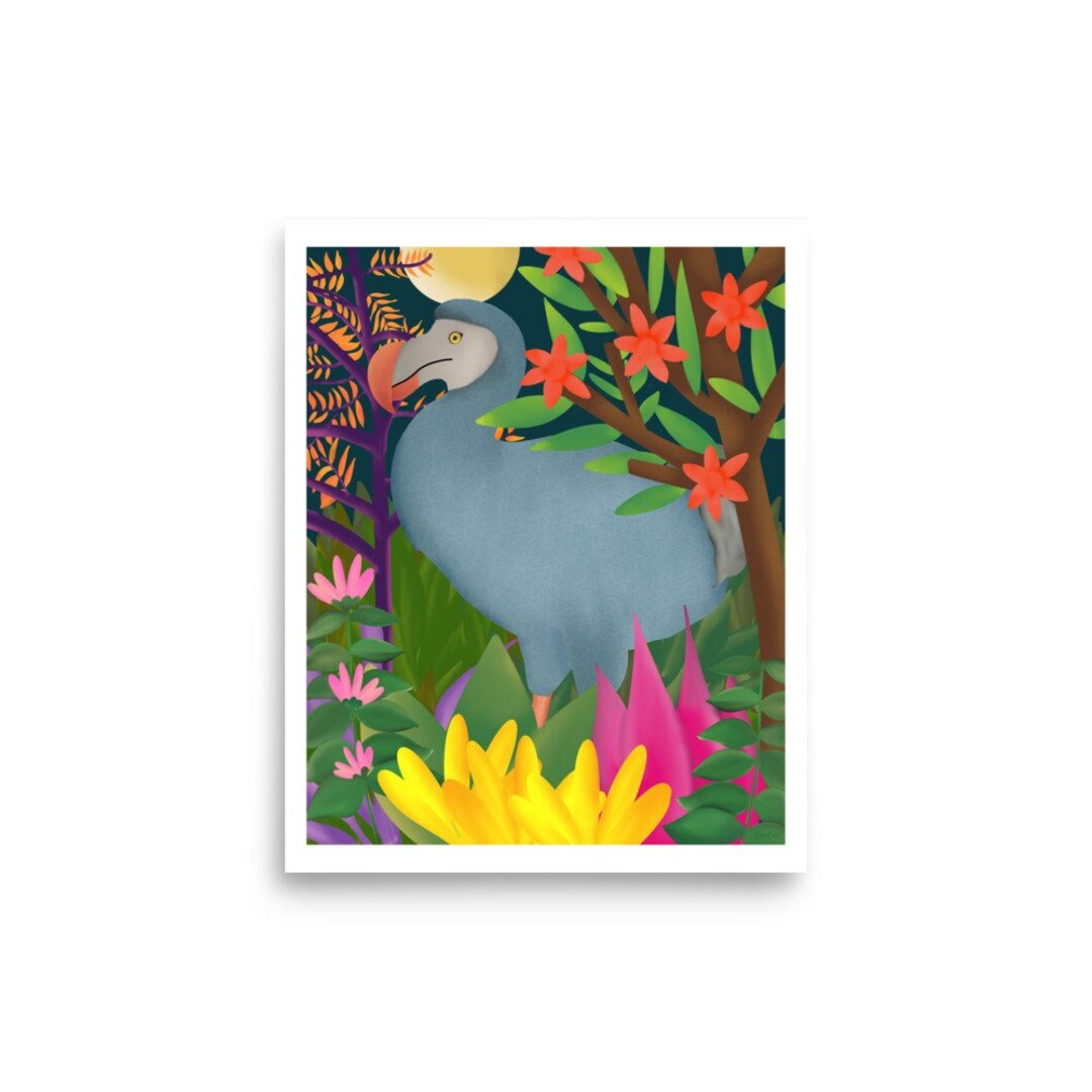 Dodo Bird Illustration in Rousseau Style Poster, Rousseau-inspired Dodo ...