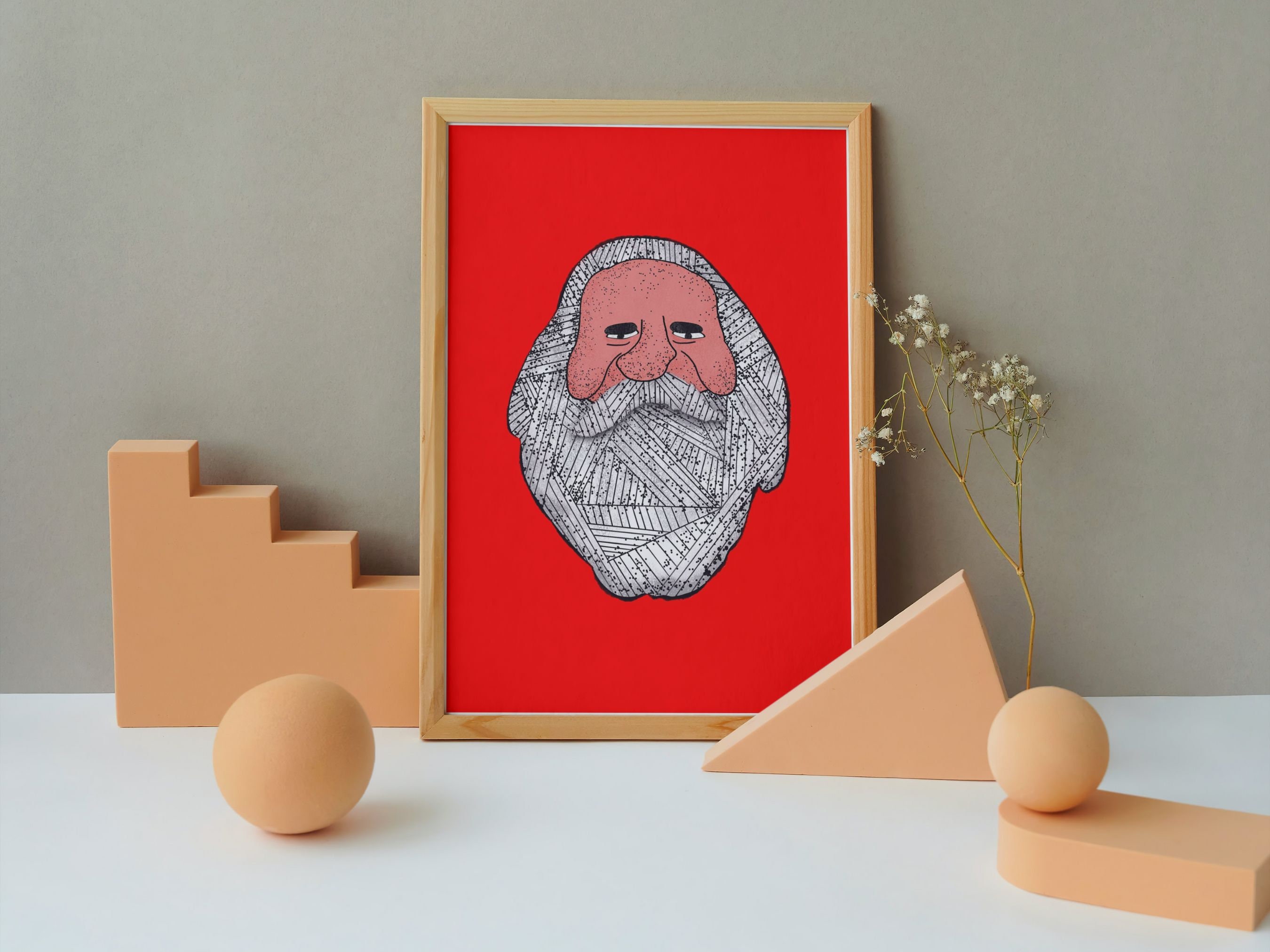 Illustrated Karl Marx Printable Art Karl Marx Wall Art Karl - Etsy