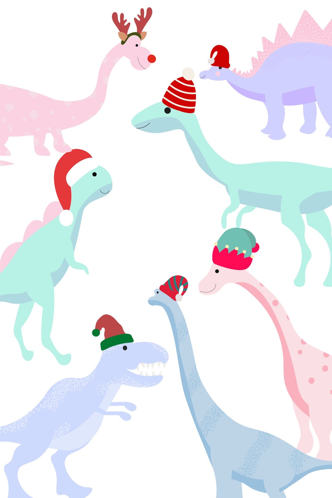 Christmas Dinosaur Clipart, Dino Christmas PNG, Christmas Trex Png ...