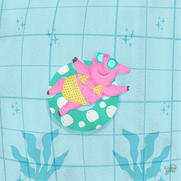 Pig in a Bikini - Etsy