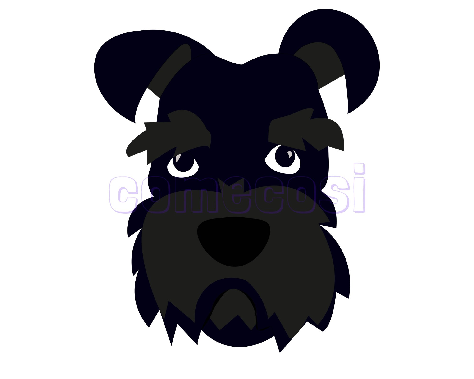 Black Schnauzer Printable Grumpy Dog SVG Vector - Etsy