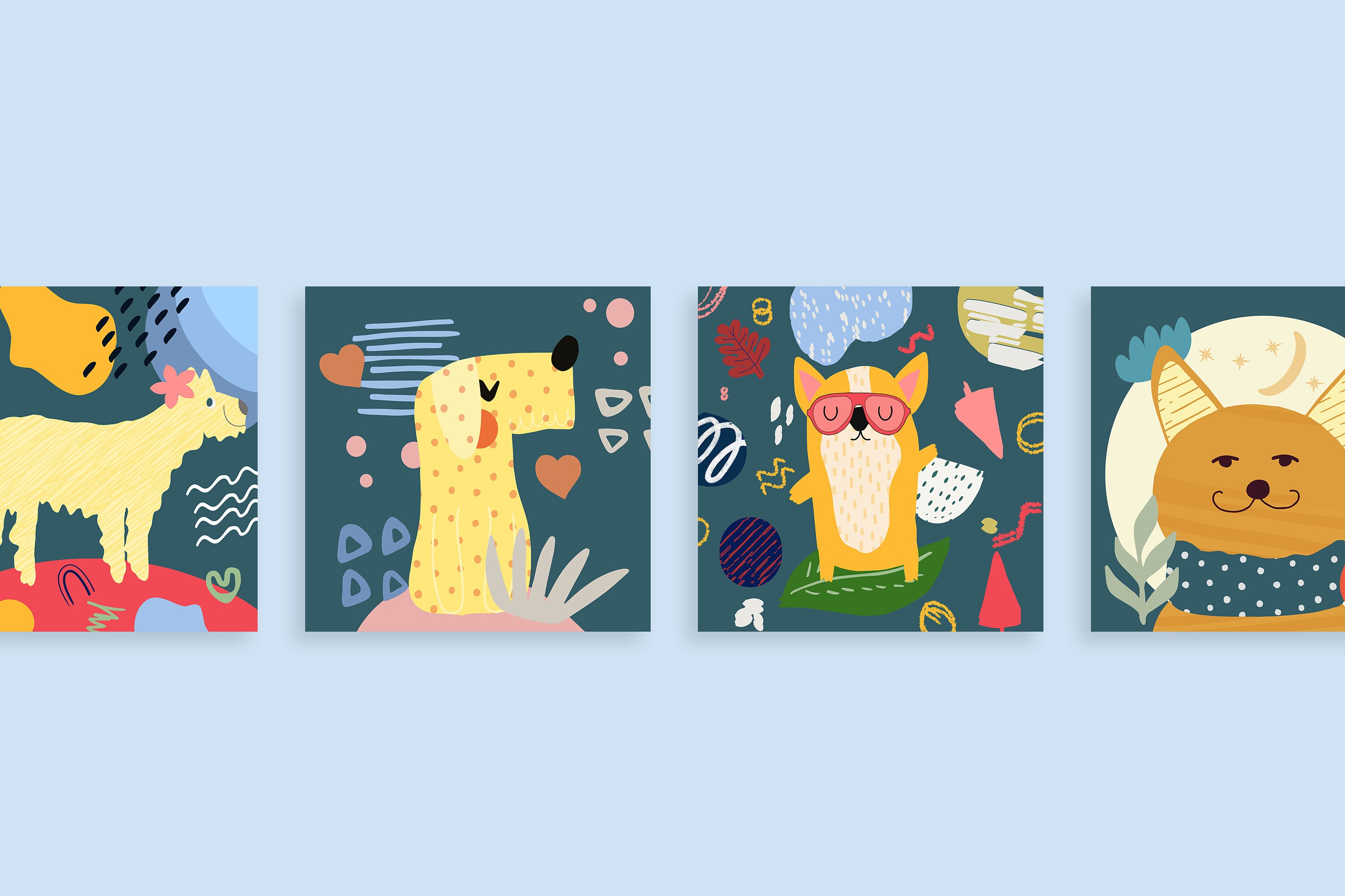 Printable Dog Art, Cute Dog Printable Poster, Dogs Illustration ...