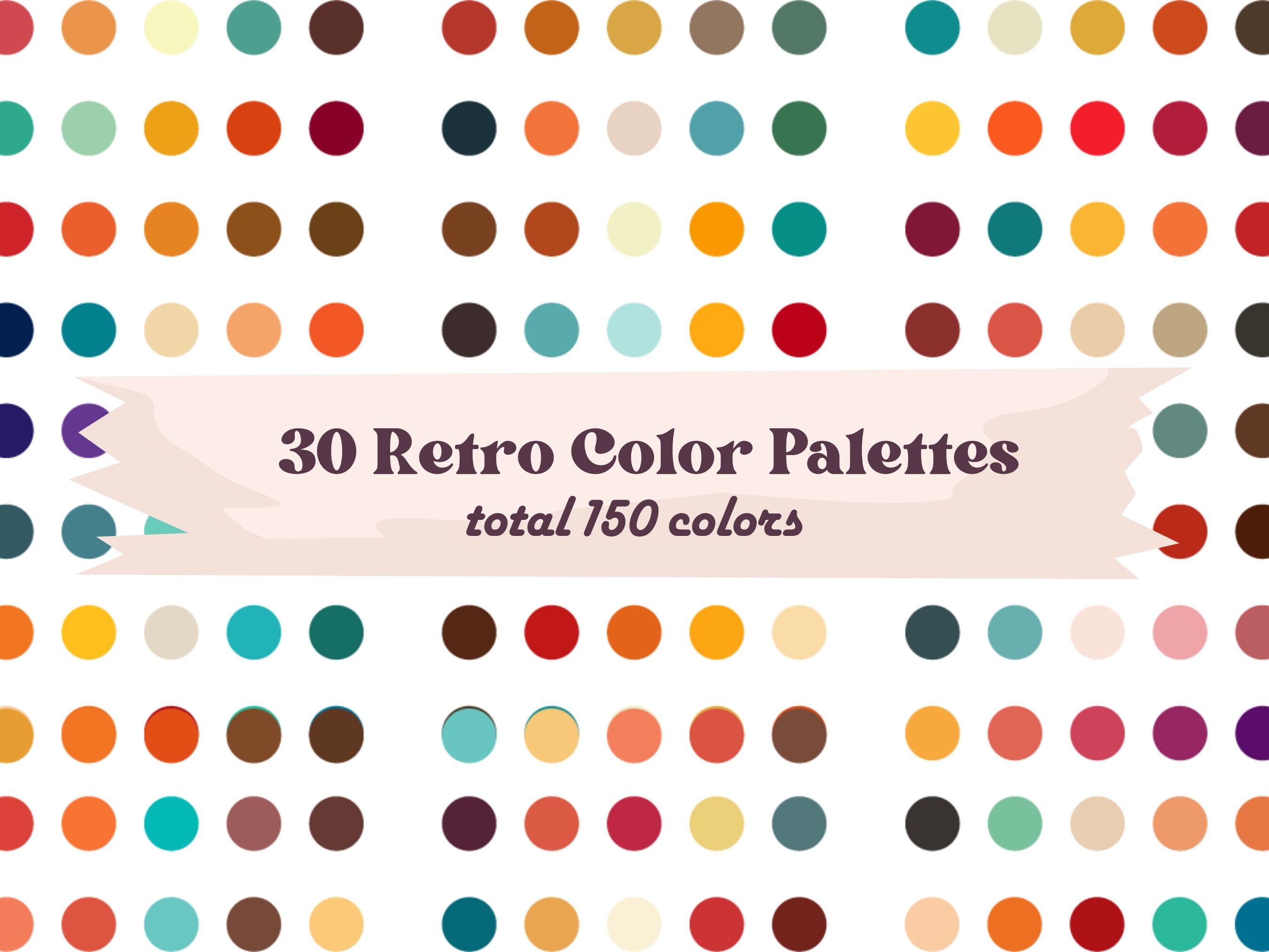 Retro Procreate Color Palette Bundle, 30 Unique Vintage-inspired ...