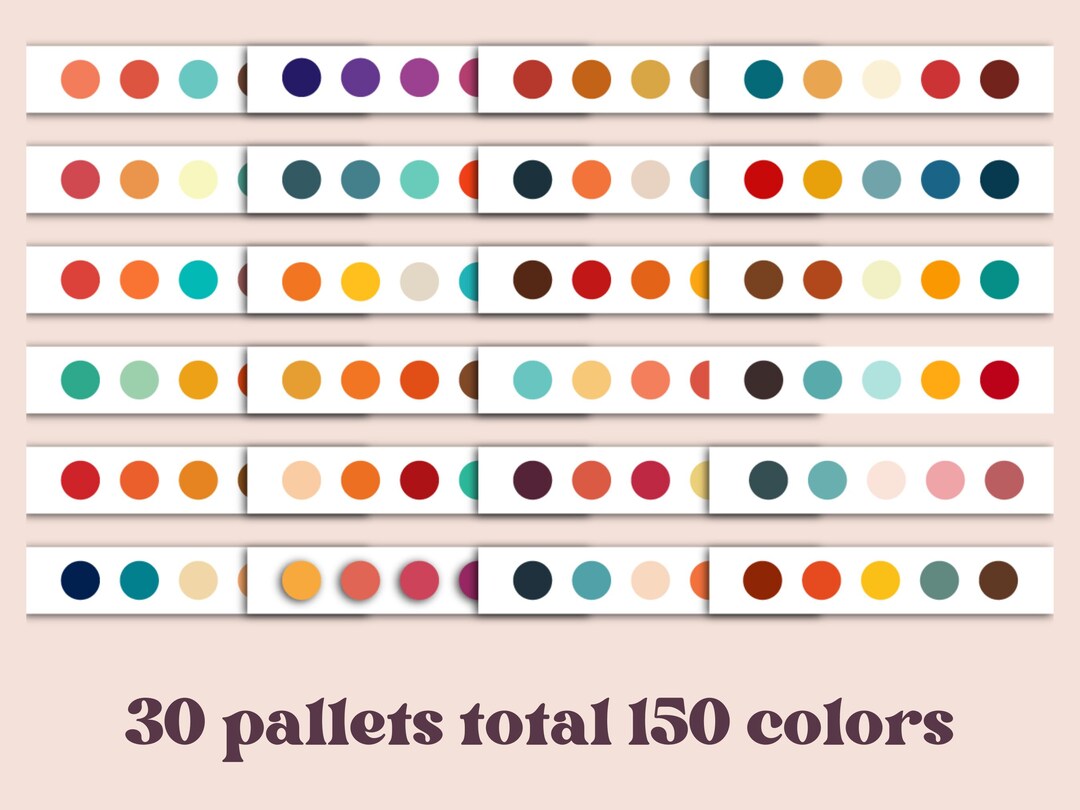 Retro Procreate Color Palette Bundle, 30 Unique Vintage-inspired ...