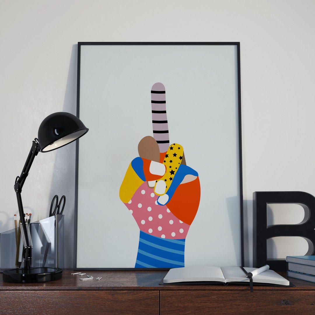 Middle Finger Printable Wall Art – Flipping the Bird Funny Digital ...