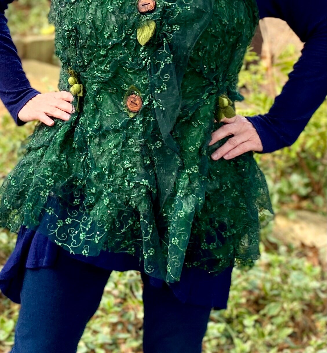 HOLLY & IVY Lace Fairy Jacket Vest Nuno Felted Forest Green - Etsy