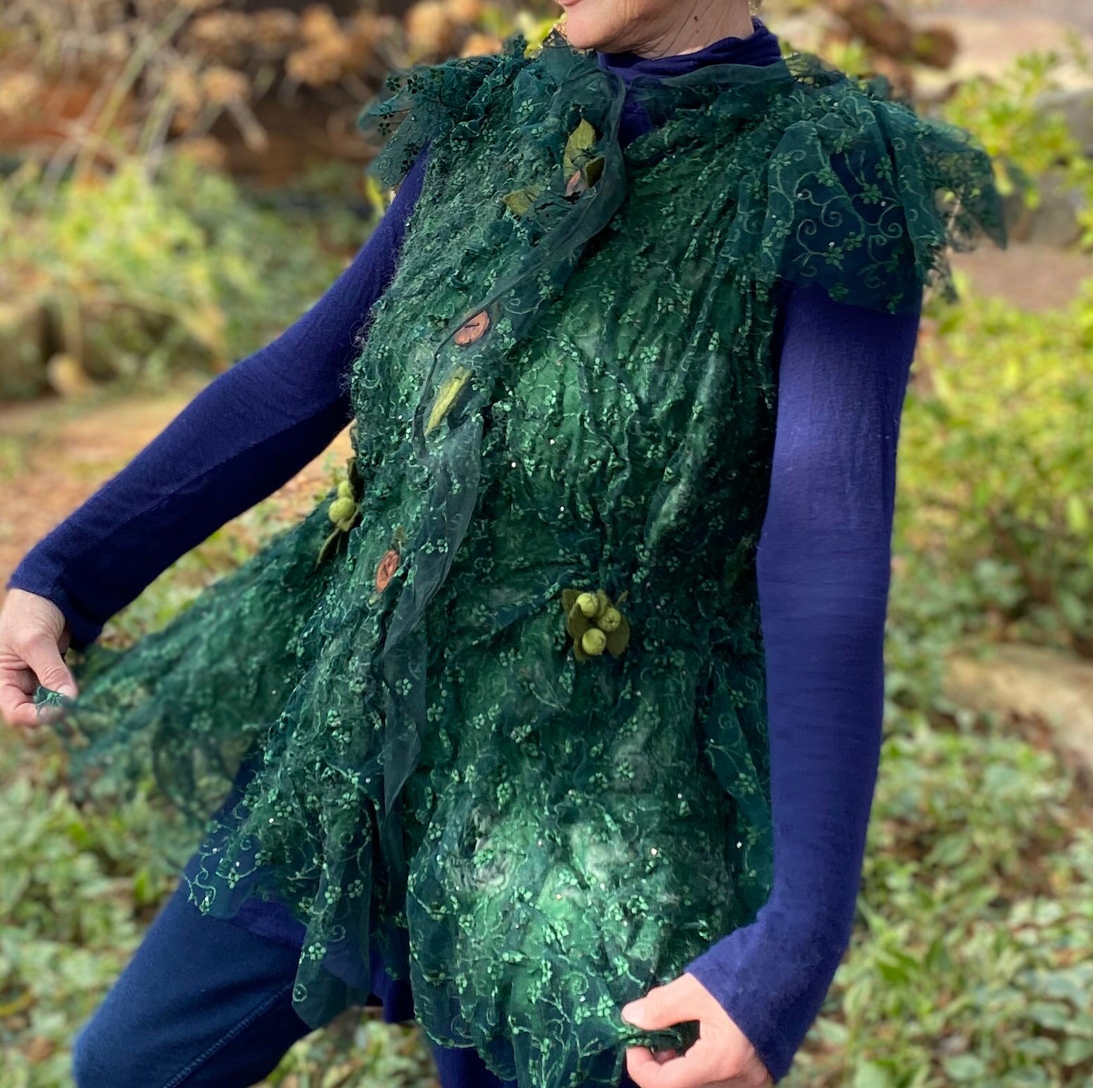 HOLLY & IVY Lace Fairy Jacket Vest Nuno Felted Forest Green - Etsy