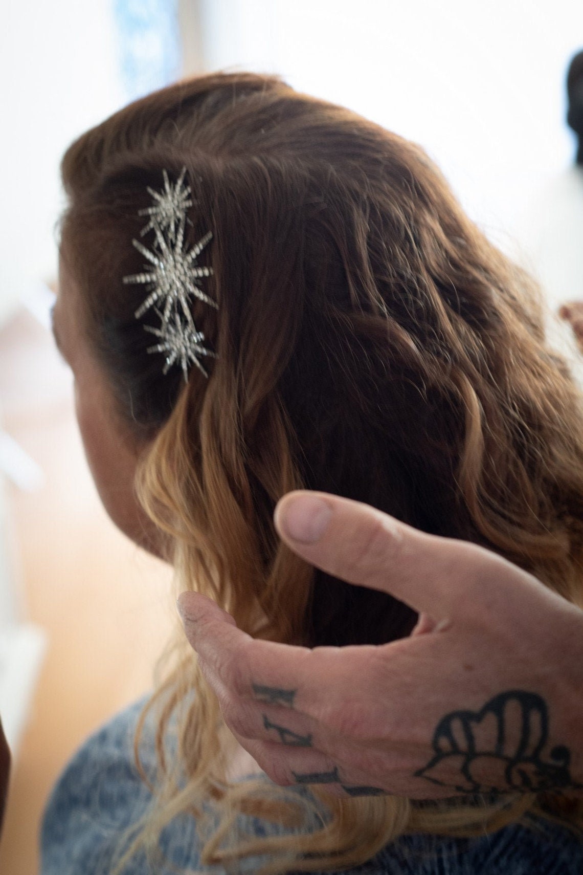 Deco Star Burst Comb Silver Rhinestone Star Headpiece Deco - Etsy