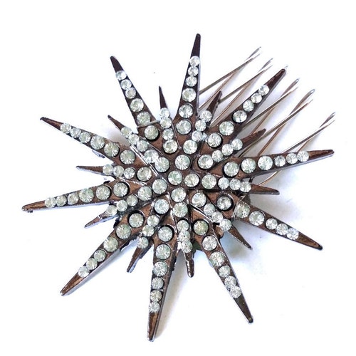 Deco Star Burst Hair Pins Silver Rhinestone Star Headpiece - Etsy