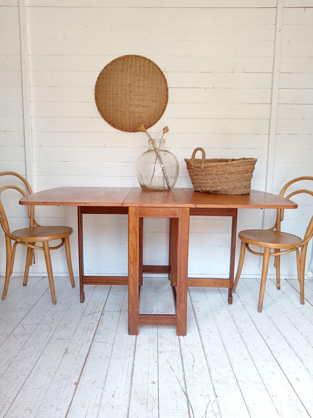 Midcentury Drop Leaf Teak Dining Table - Etsy UK