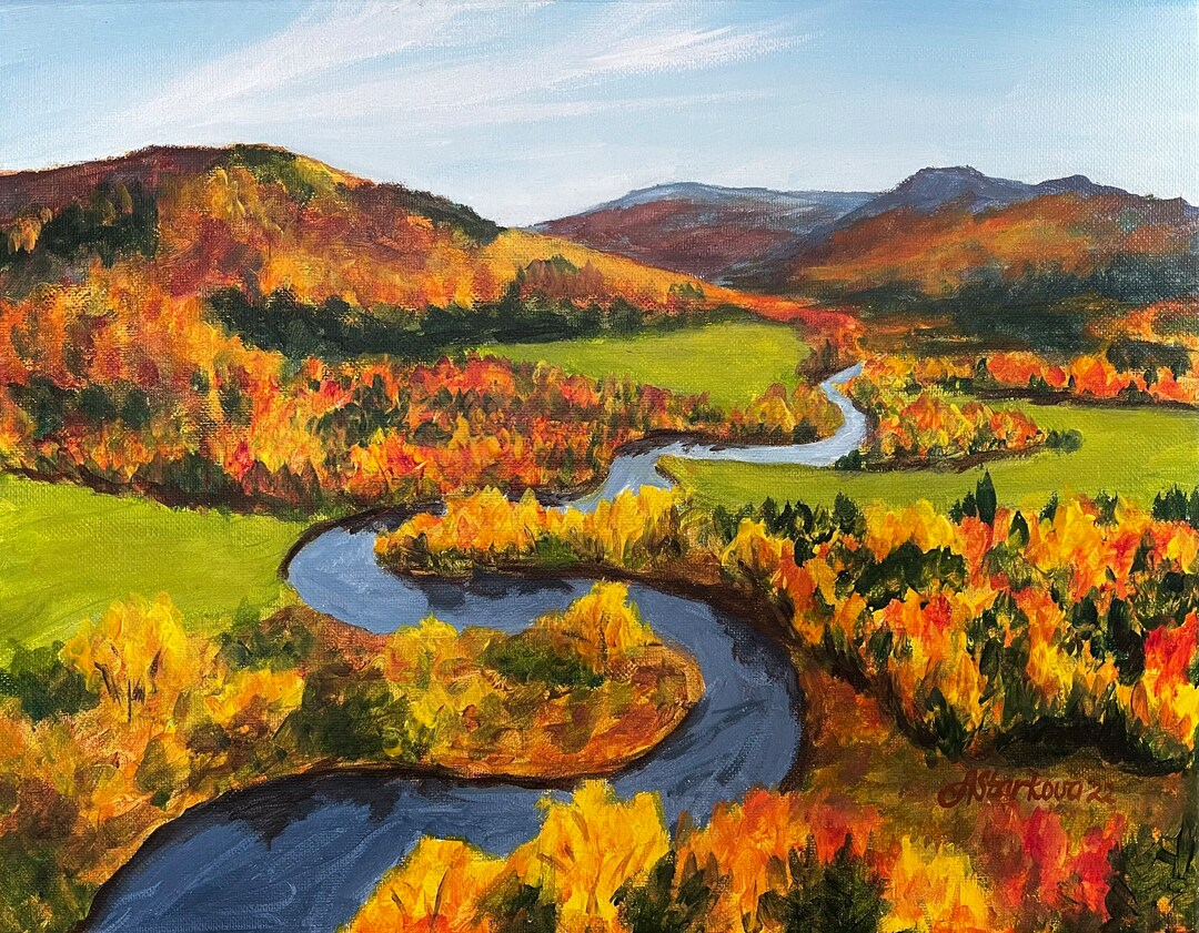 Original Painting “new England Beauty” 11”x14”, Acrylic Fall Season ...