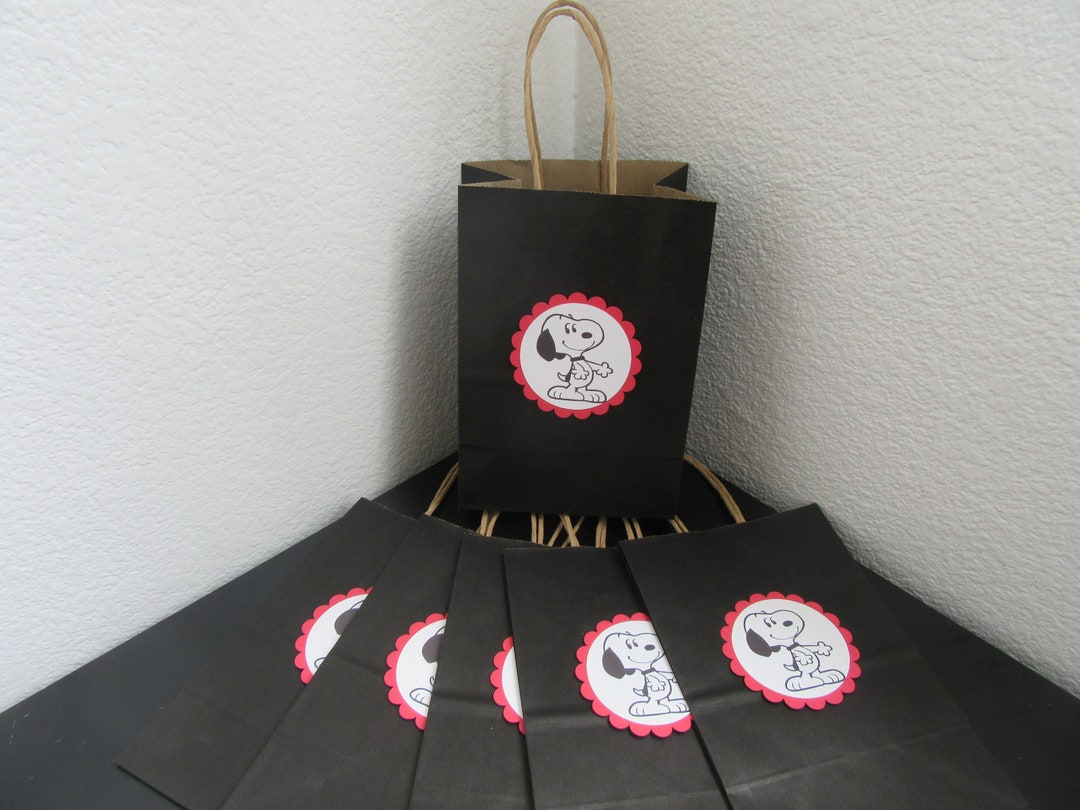 6PC Snoopy Inspired Party Bags Snoopy Party Snoopy Decorations Snoopy ...